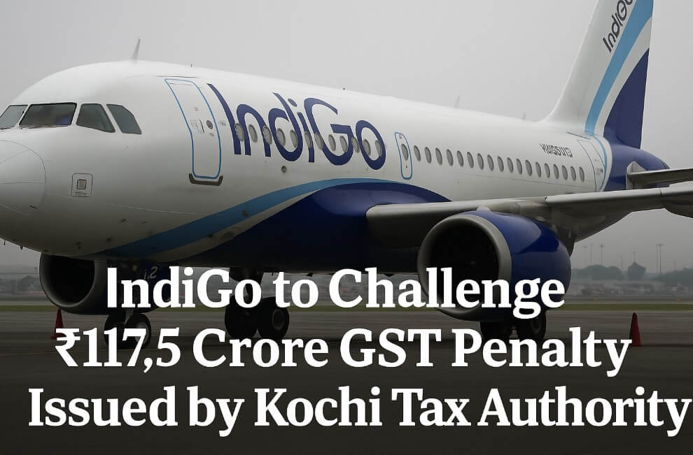 IndiGo to Challenge ₹117.5 Crore GST Penalty Issued by Kochi Tax Authority