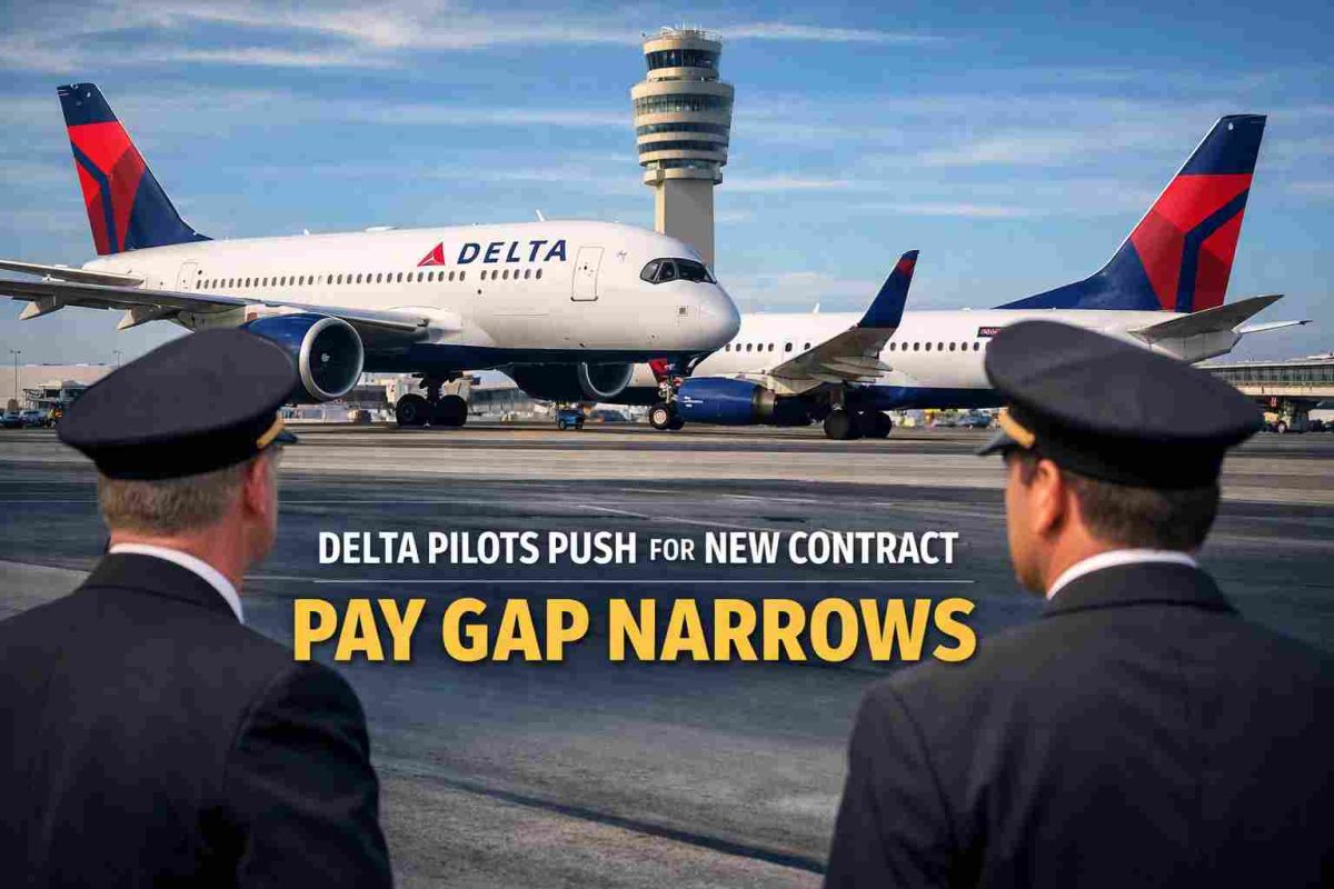 Delta Air Lines Pilots Push for New Contract as Pay Gap Narrows